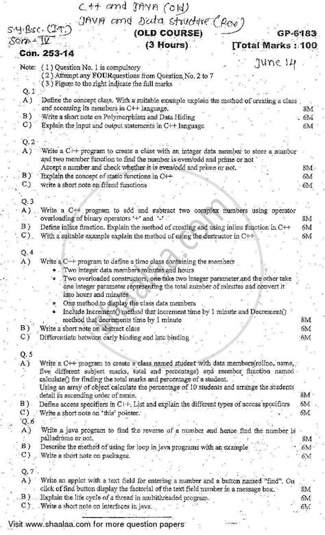 C And Java 2013 2014 B Sc It Information Technology Idol Correspondence Semester 4