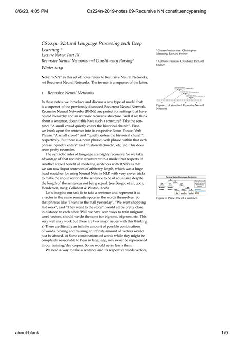 solution cs224n 2019 notes 09 recursive nn constituencyparsing natural language processing with