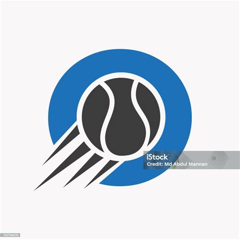 초기 편지 O 테니스 로고 개념 움직이는 테니스 볼 아이콘 테니스 스포츠 로고 타입 심볼 벡터 템플릿 건강한 생활방식에 대한