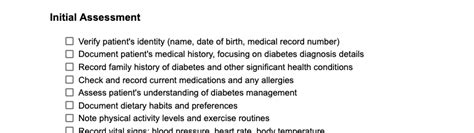 Clinical Documentation Checklist Diabetes Education Clinical Documentation Checklist Diabetes Education