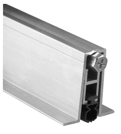 Aluminum Automatic Door Bottom Mill Finish 36 Length Low Force Drop Seal For Doors Prene