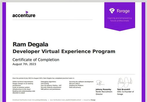 Ram Degala On Linkedin Forage Certification Learning Growing