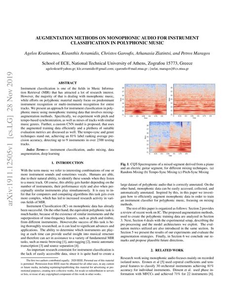 Augmentation Methods On Monophonic Audio For Instrument Classification