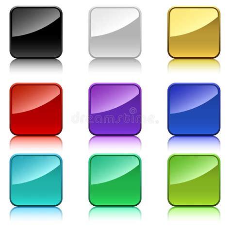 Color Square Buttons Stock Vector Illustration Of Metallic 14720549