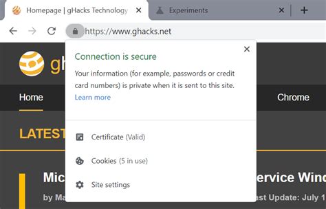 New Update Google May Replace The HTTPS Lock Icon In Chrome With A Down Arrow Icon