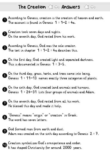 The Creation Worksheets With Questions Answers English Tpt