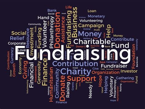 자선 기부 벡터 일러스트의 기금 모금 자선 기금 자선 기부 지원에 대한 단어 구름 배경 개념 프리미엄 벡터