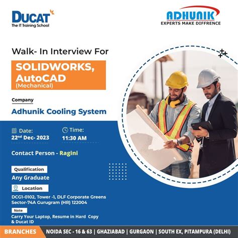 Ducat India On Linkedin Autocad Solidworks Placement Interview Ducateducation Ducat