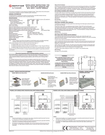 Notifier M710 Installation Instructions Manualzz