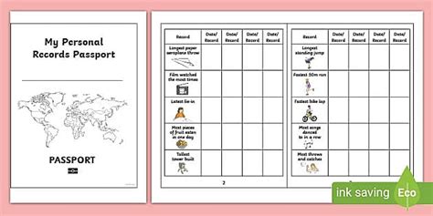 My Personal Records Passport Teacher Made Twinkl