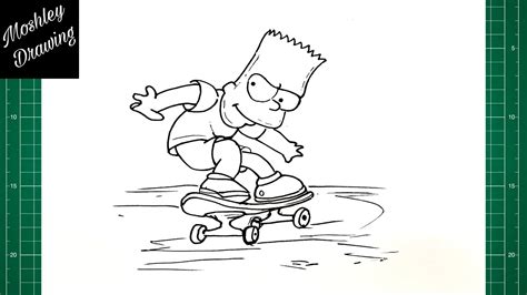 How To Draw Bart Simpson On A Skateboard YouTube