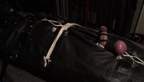 Bondage Slave In Leather Sleepsack