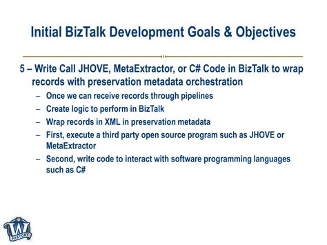 Ppt Initial Biztalk Programming Development Objectives For Pedals Powerpoint Presentation Id