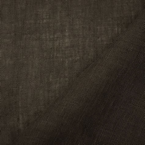 Dark Brown Washed Semi Sheer Solid Linen Woven Fabric By The Yard