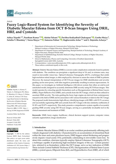 pdf fuzzy logic based system for identifying the severity of diabetic
