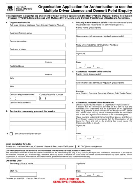 Fillable Online Organisation Application For Authorisation To Use The