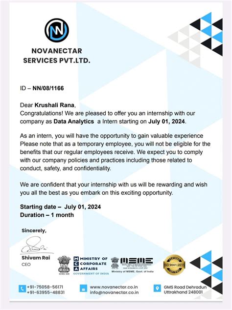 Krushali Rana On Linkedin Internship Dataanalysis Novanectarservices