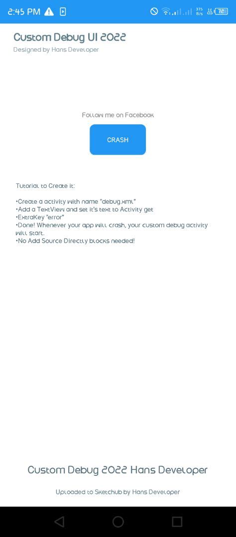 Sketchub Custom Debug