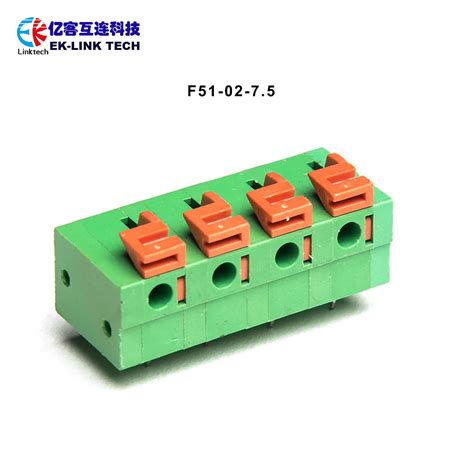 F51 02 7 5 Screwless Terminal Block 7 5 7 62mm Pcb Spring Terminal