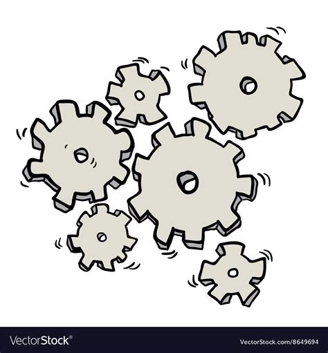 Cartoon Cogs And Gears Royalty Free Vector Image