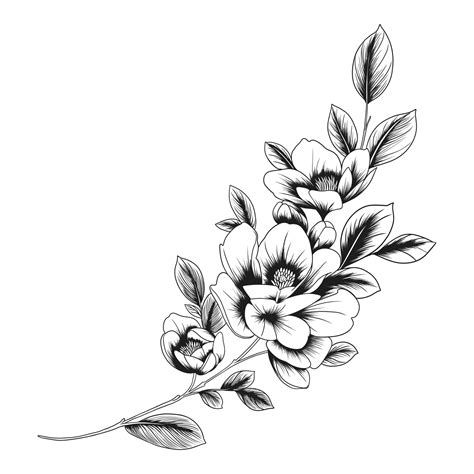 Detailed Line Art Illustration Of A Flower Tattoo 35538145 Vector Art