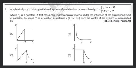 A Spherical Symmetric Gravitational System Of Particles Has A Mass Densit