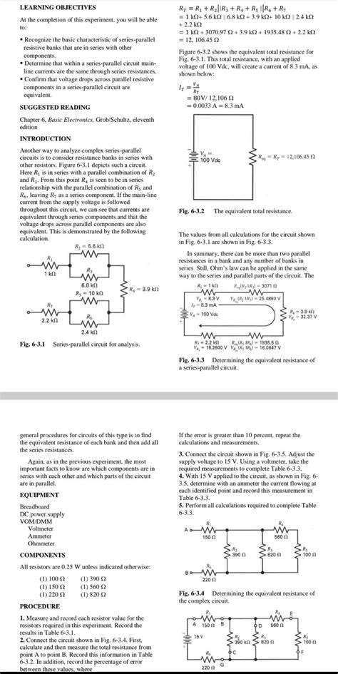 Solved Fig 6 3 1 Series Parallel Circuit For Analysis Fig Chegg Com