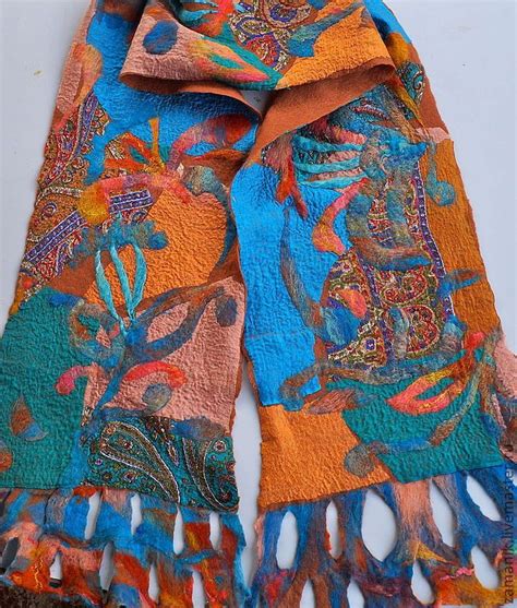 Шали палантины ручной работы валяный палантин Восточная сказка Марина Зарудная Zamanik
