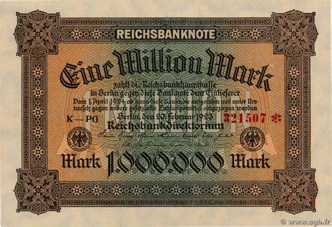 1 Million Mark GERMANY 1923 P 086a B77 0807 Banknotes