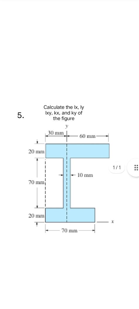 5 Calculate The Ix Iy Ixy Kx And Ky Of The Figure The Figure Shows A T Shaped Object With The