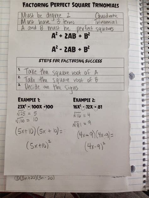 Perfect Square Trinomial Fractions Bgh