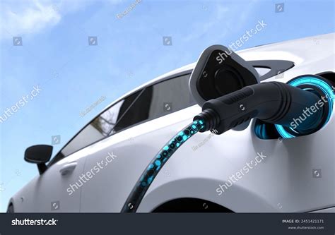 전기 자동차가 전기 자동차 충전소에서 배터리를 스톡 일러스트 2451421171 Shutterstock