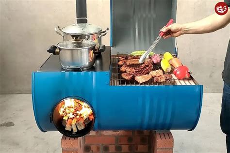 ویدئو با بشکه 220 لیتری این اجاق گاز هیزمی همه کاره رو بساز