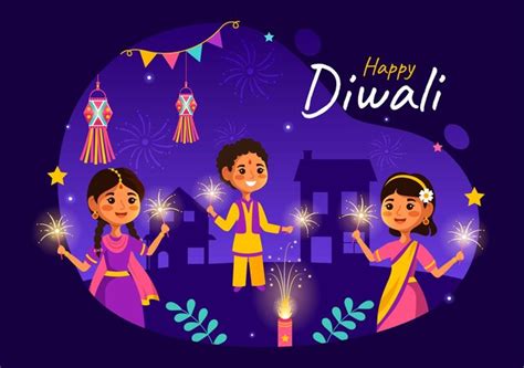 인도 빛 축제를 위한 인도 랑골리 배경을 사용한 해피 디왈리 힌두 벡터 그림 프리미엄 벡터