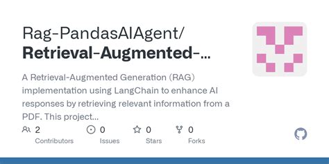 GitHub Rag PandasAIAgent Retrieval Augmented Generation A Retrieval Augmented Generation RAG