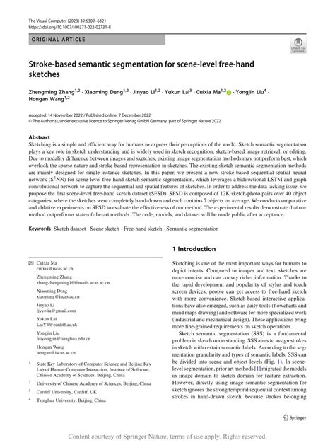 Stroke Based Semantic Segmentation For Scene Level Free Hand Sketches Request PDF