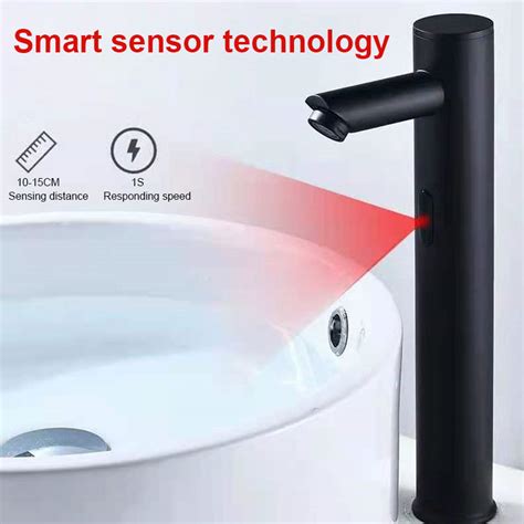 Copper Automatic Sensor Faucet Basin Single Cold Black Faucet Hot Smart Sensor Infrared Hand