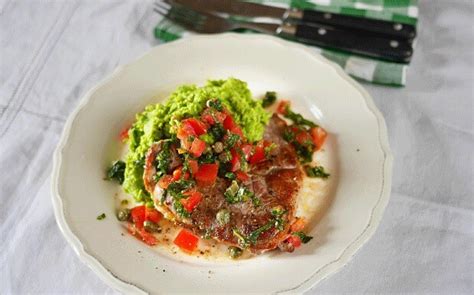 Lamb With Bashed Peas And Mint Salsa Recipe