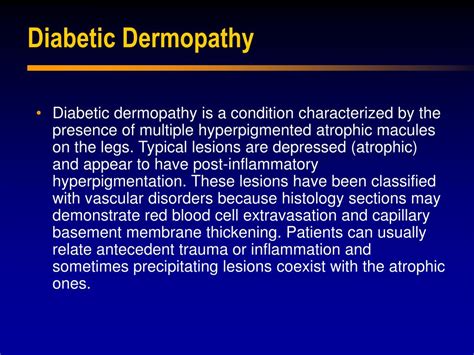 Ppt Diabetic Dermopathy Powerpoint Presentation Id460887