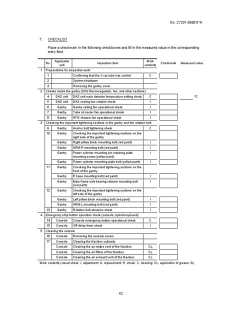 Ct Checklist Download Free Pdf X Ray Equipment