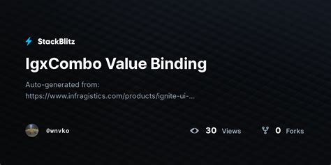 IgxCombo Value Binding StackBlitz