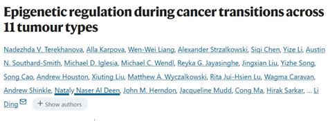 Nature 11种癌症类型的综合多组学图谱揭示癌症转变过程的表观遗传调控 知乎