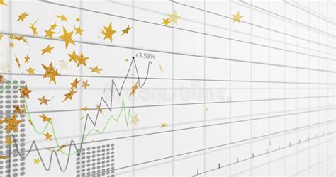 Animation Of Rising Graph With Gold Stars And Percentage Increase On Grid Stock Video Video Of