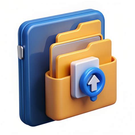 3d folder symbol on phone illustration concept of data sharing service