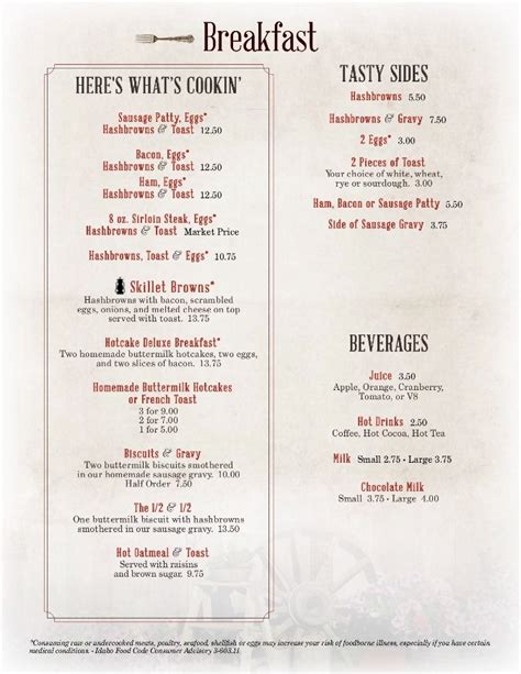 The Rusty Lantern Diner Ucon Id Breakfast Menu The Rusty Lantern Diner