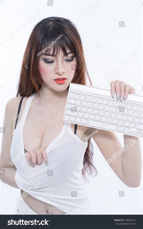 Sexy Asian Woman Keyboard Stock Photo Shutterstock