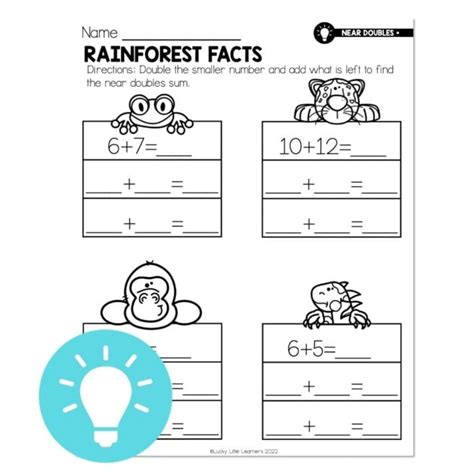 Lucky To Learn Math Add With Near Doubles Lesson 25 Mini Lesson Rainforest Facts