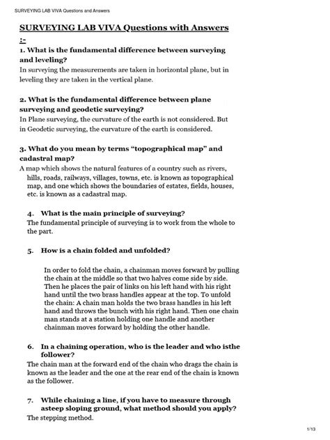 Surveying Lab Viva Questions And Answers 3 Pdf Surveying Compass