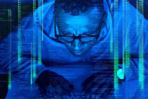 Premium Photo Black Man Hacker And Cracking Code Overlay Of