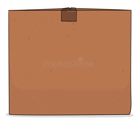 Cardboard Box Closed With Tape Over White Background Vector